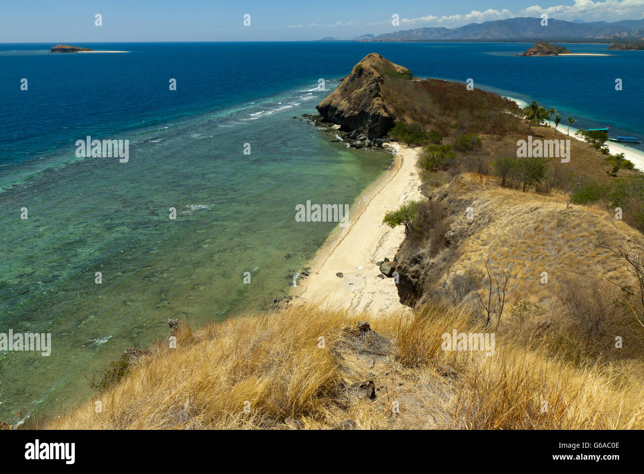Beautiful island with lagoons and beaches at Flores, Indonesia Stock ...
