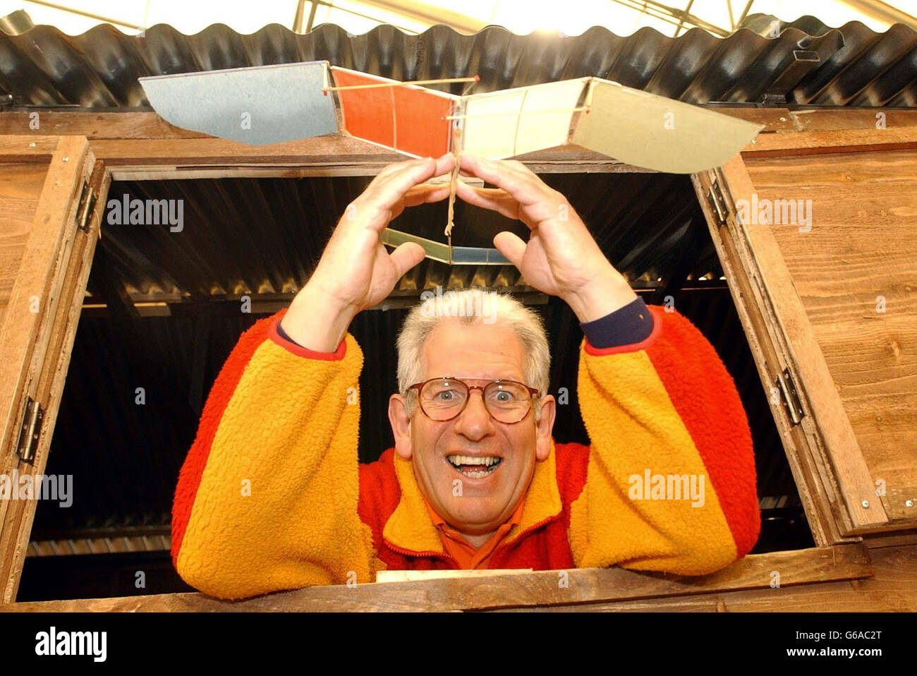 Science shack' presenter Adam Hart-Davis with an ornithopter, a balsa ...