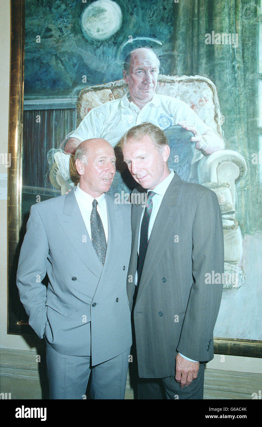 Former members of the 1966 World Cup Football Squad Bobby Charlton and ...