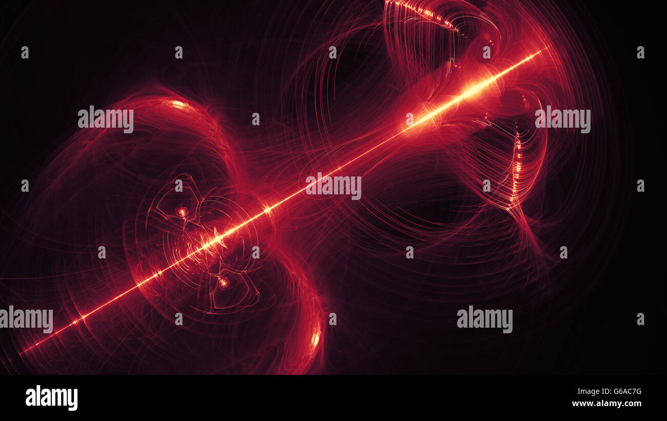 glowing red curved lines over dark Abstract Background space universe ...