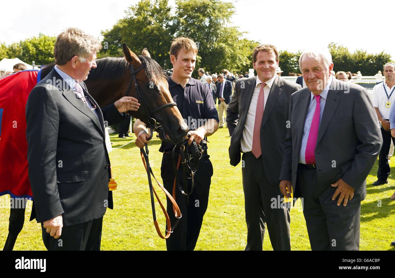 Richard Hannon senior (right) and son Richard with Peter Doyle and ...
