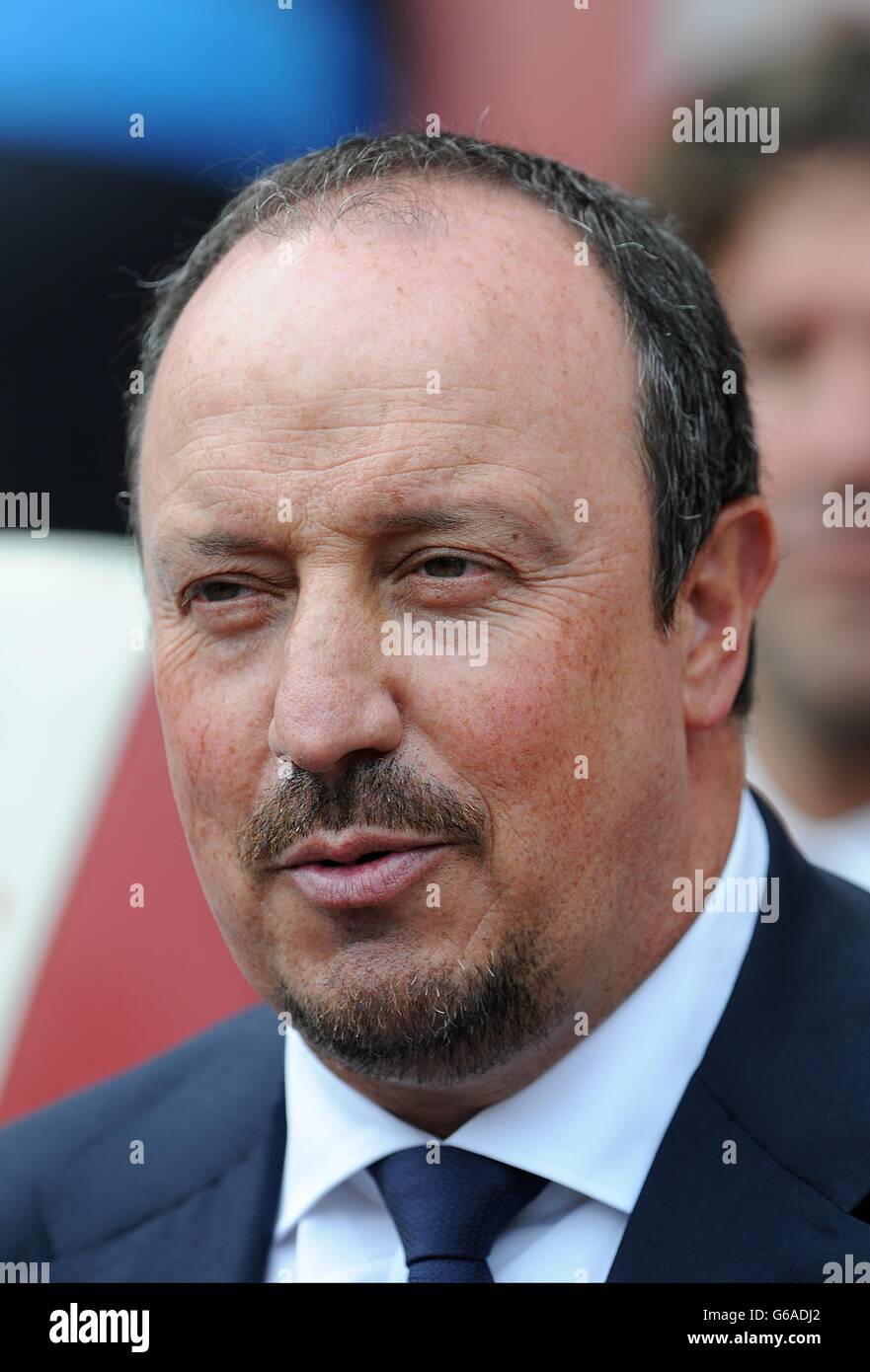 Napoli manager rafael benitez in the dugout before kick off hi-res ...