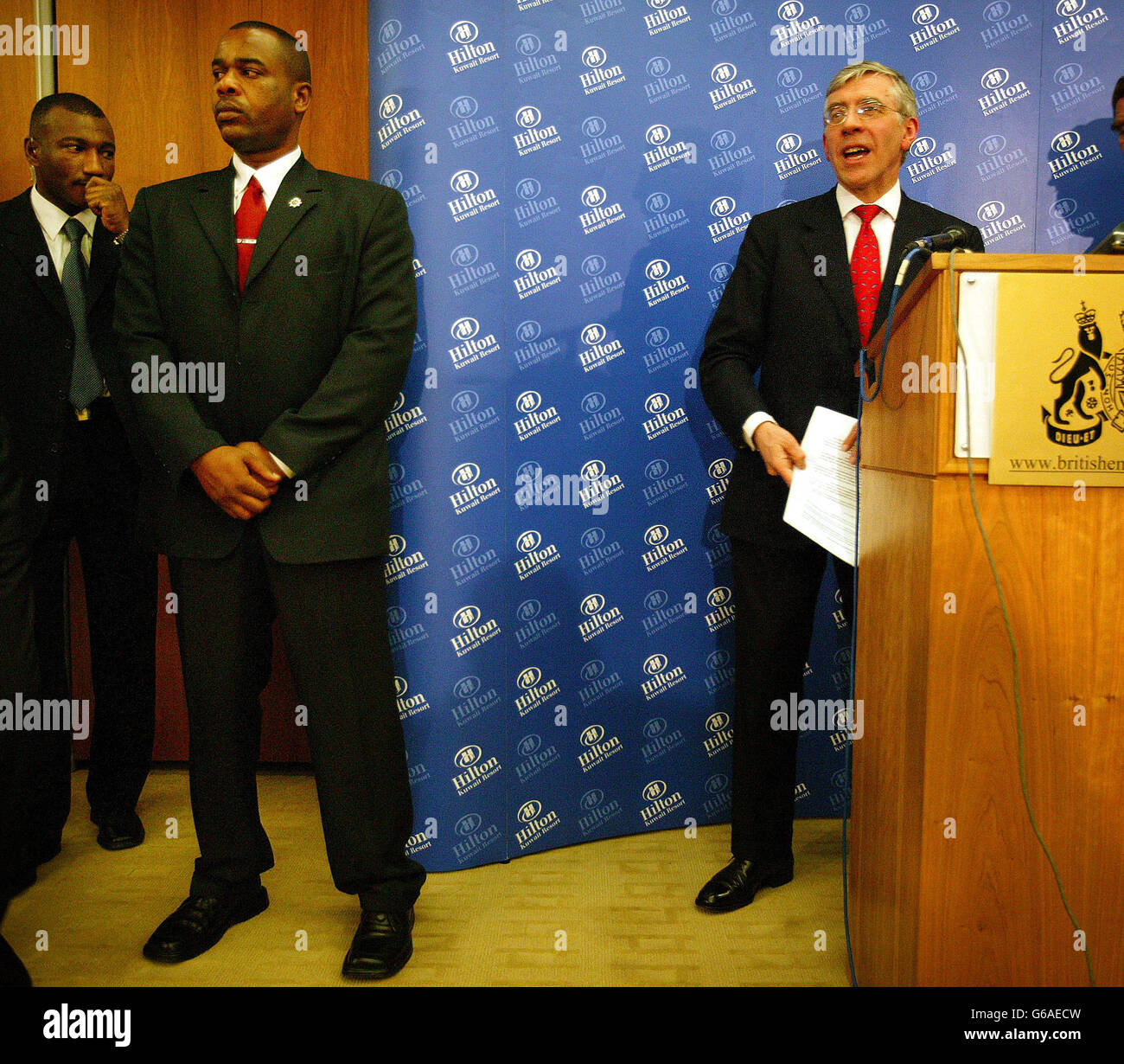 Jack Straw - Kuwait Hilton speech Stock Photo - Alamy