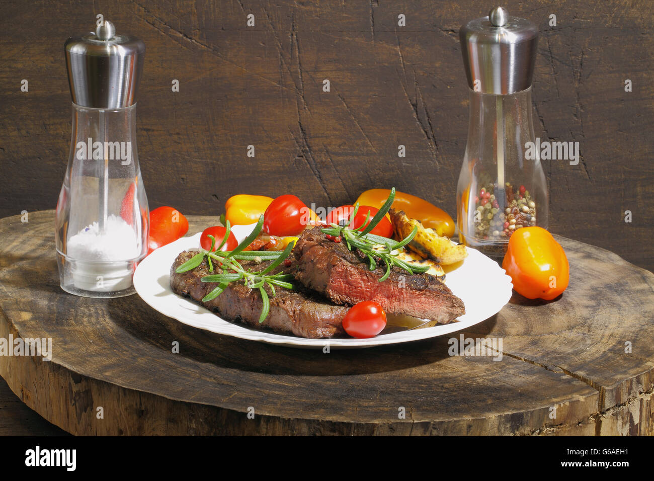 Grilled fillet of beef on a plate Stock Photo - Alamy
