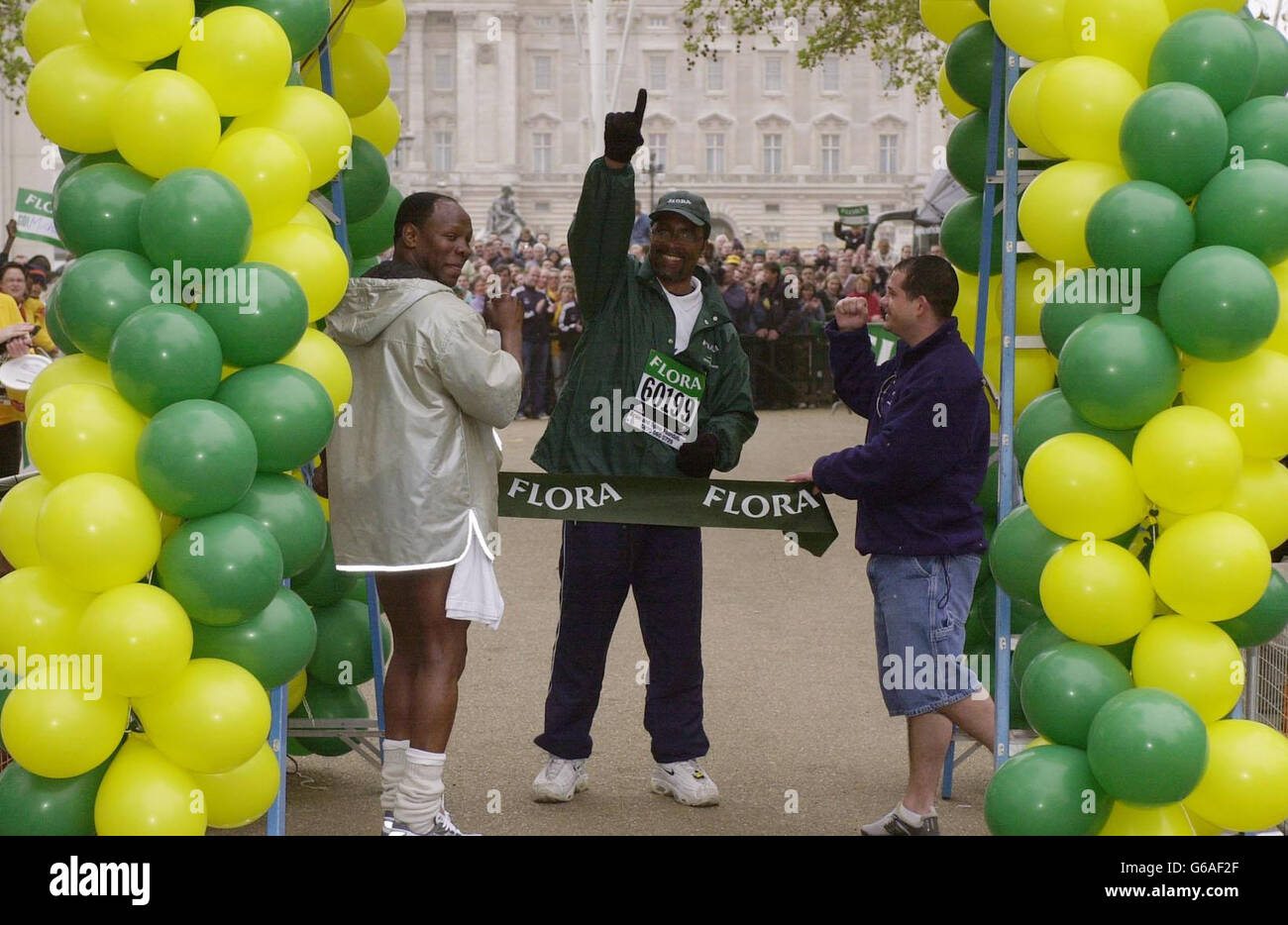 Former boxer Michael Watson, 38, celebrates on The Mall in central ...