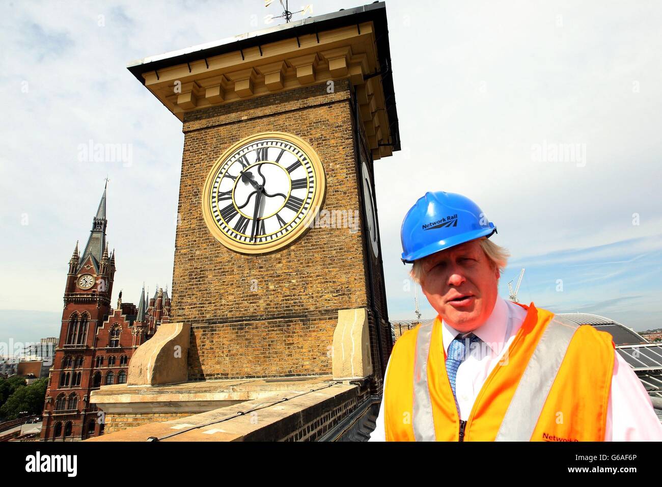 King's Cross Station Square. Mayor of London Boris Johnson views the ...