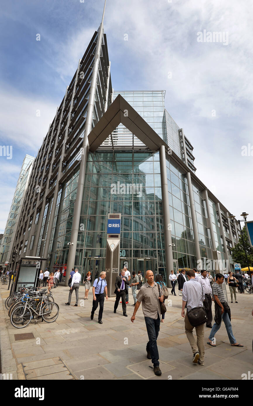 The headquarters of rbs royal bank of scotland in bishopsgate hi-res ...