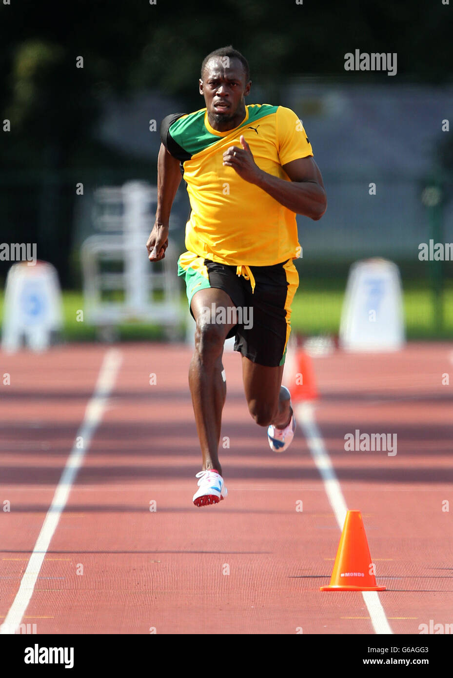 Jamaica's Usain Bolt during an open training session at the Northern ...