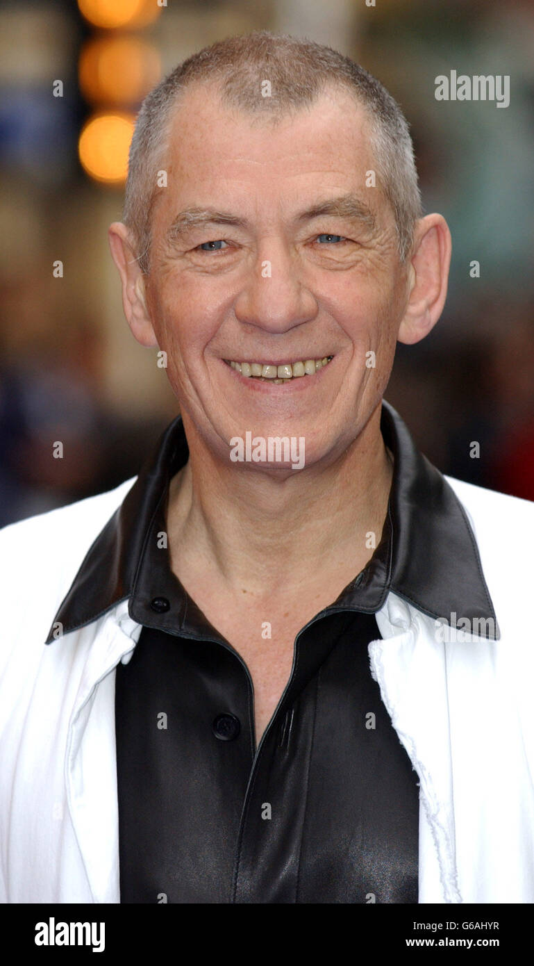 Actor Sir Ian McKellen arriving at the Odeon West End, London, for the ...