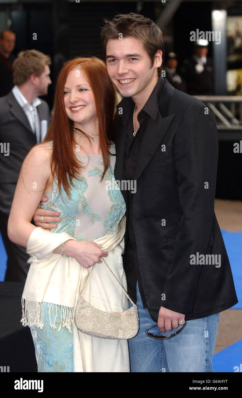 Singer David Sneddon with his girlfriend arriving at the Odeon West End ...
