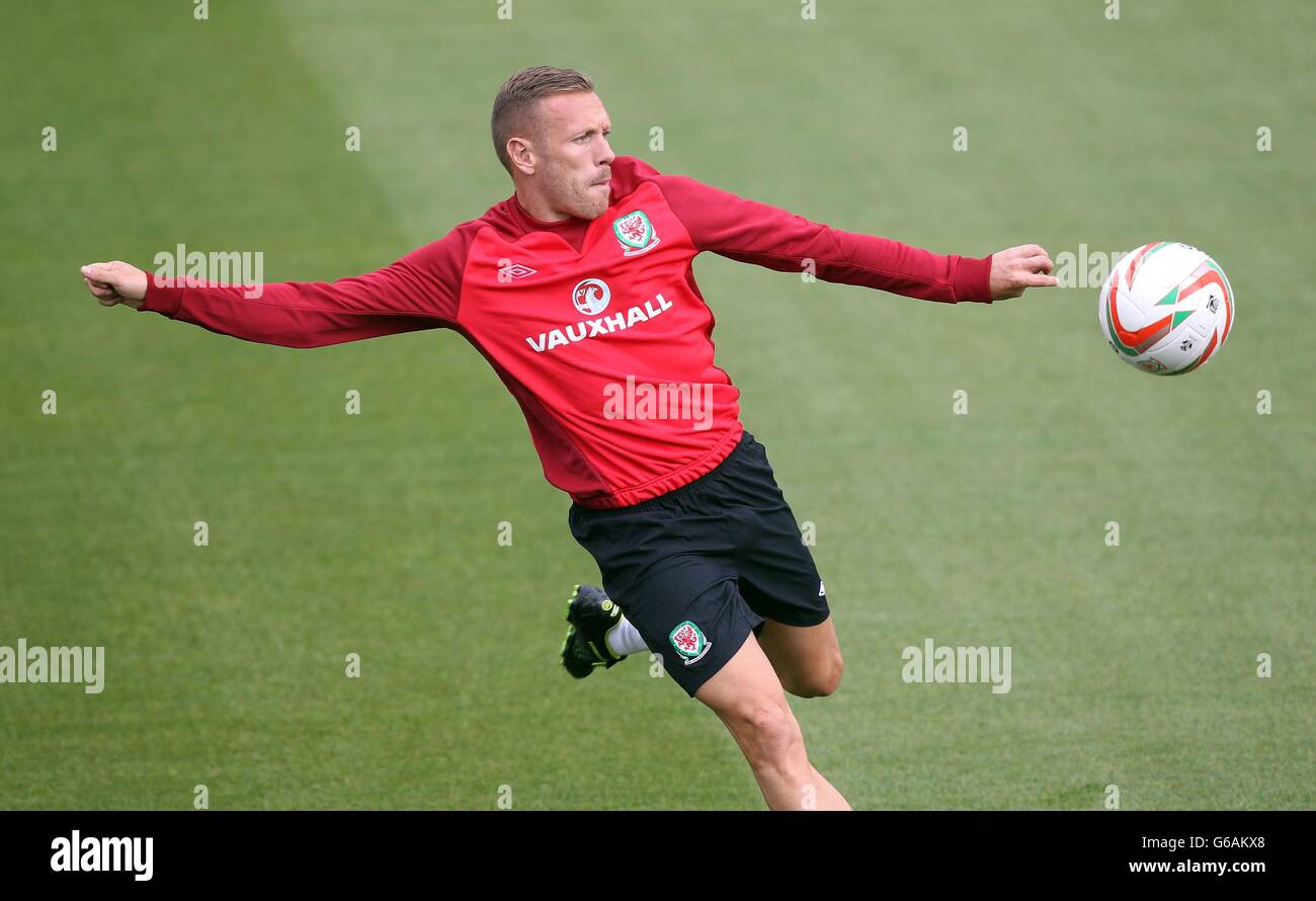 Craig Bellamy during Wales training session at Dragon Park, Newport ...