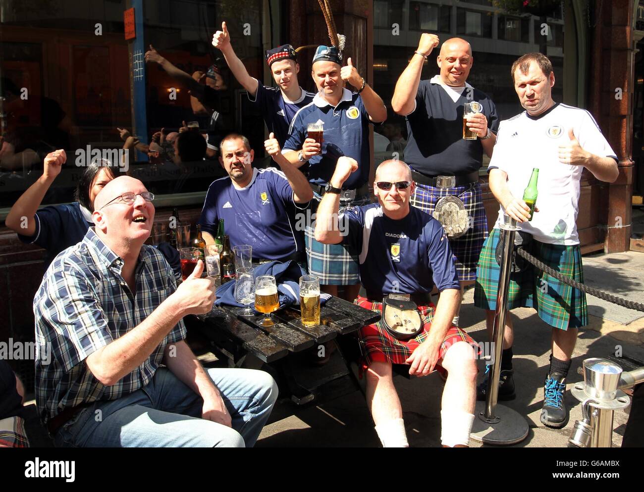 The Tartan Army, Scottish Football fans, arrive in Euston, central ...