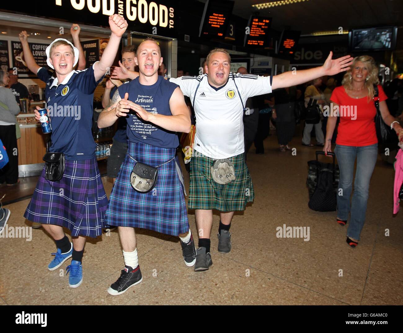 The Tartan Army, Scottish Football fans, arrive in Euston, central ...