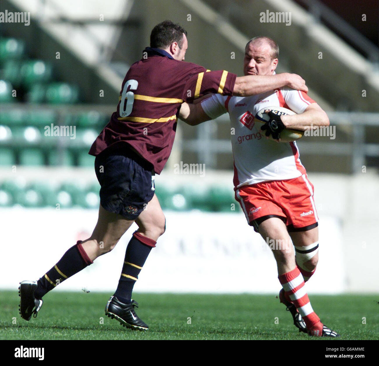 Nothumbria's Nicholas Gandy (red and white ) and UWIC's Dean Fitzgerald ...
