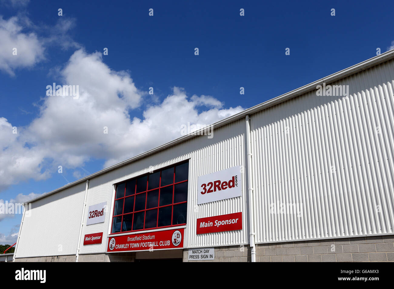 A general view of the Broadfield Stadium, home of Crawley Town Stock ...