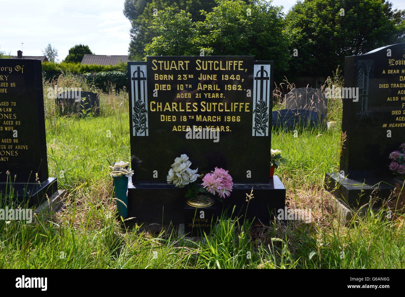 The Beatles - Stuart Sutcliffe's grave in Huyton cemetery , Huyton ...
