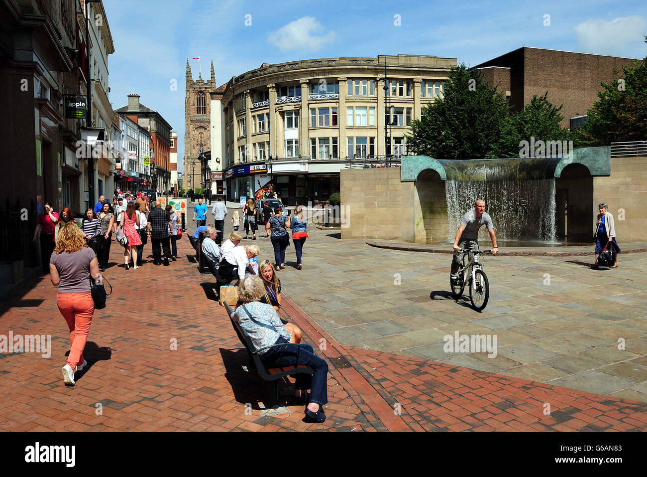 General view of Market Place in Derby city centre Stock Photo - Alamy