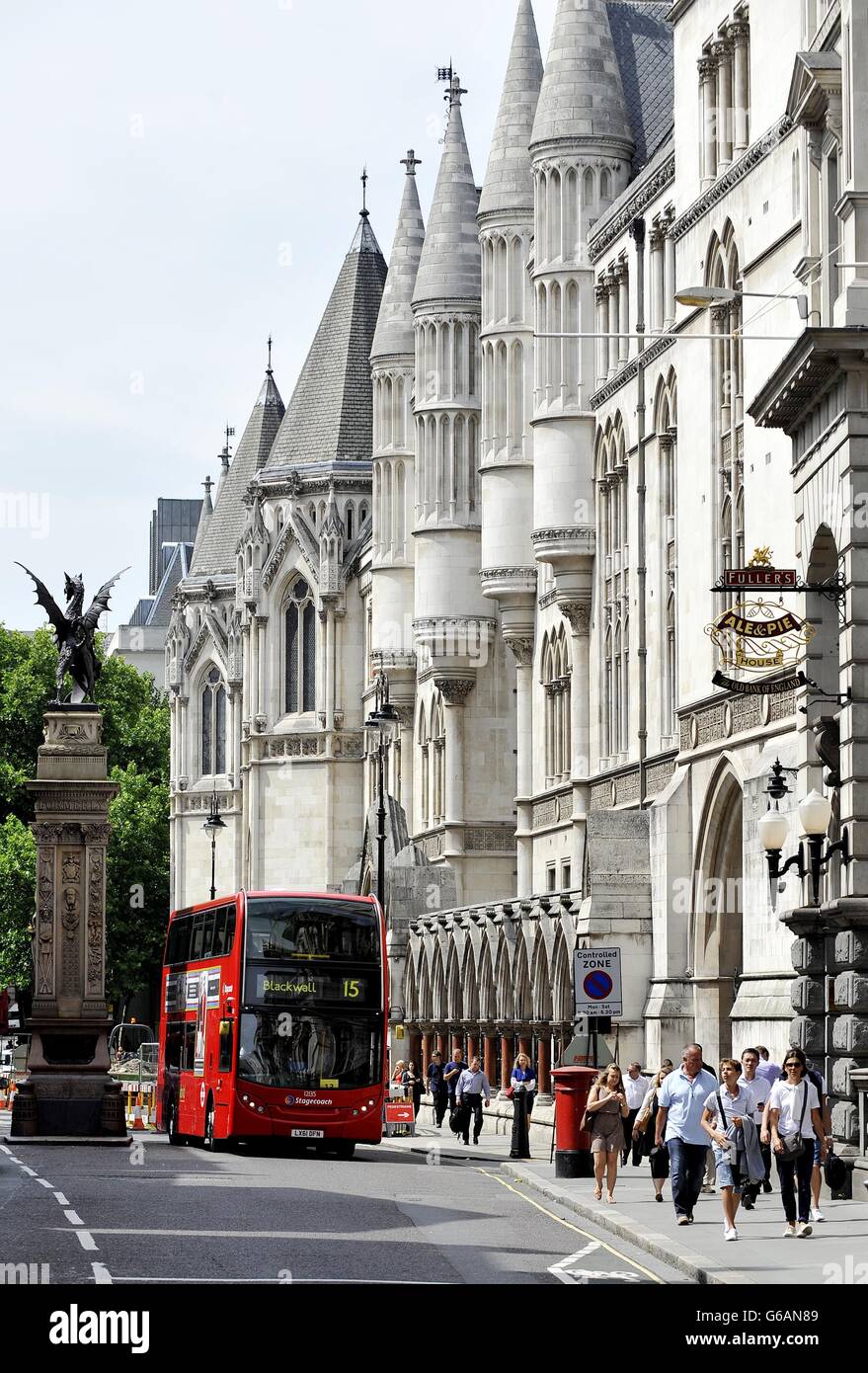 London courts stock. The Royal Courts of Justice, Strand, central ...