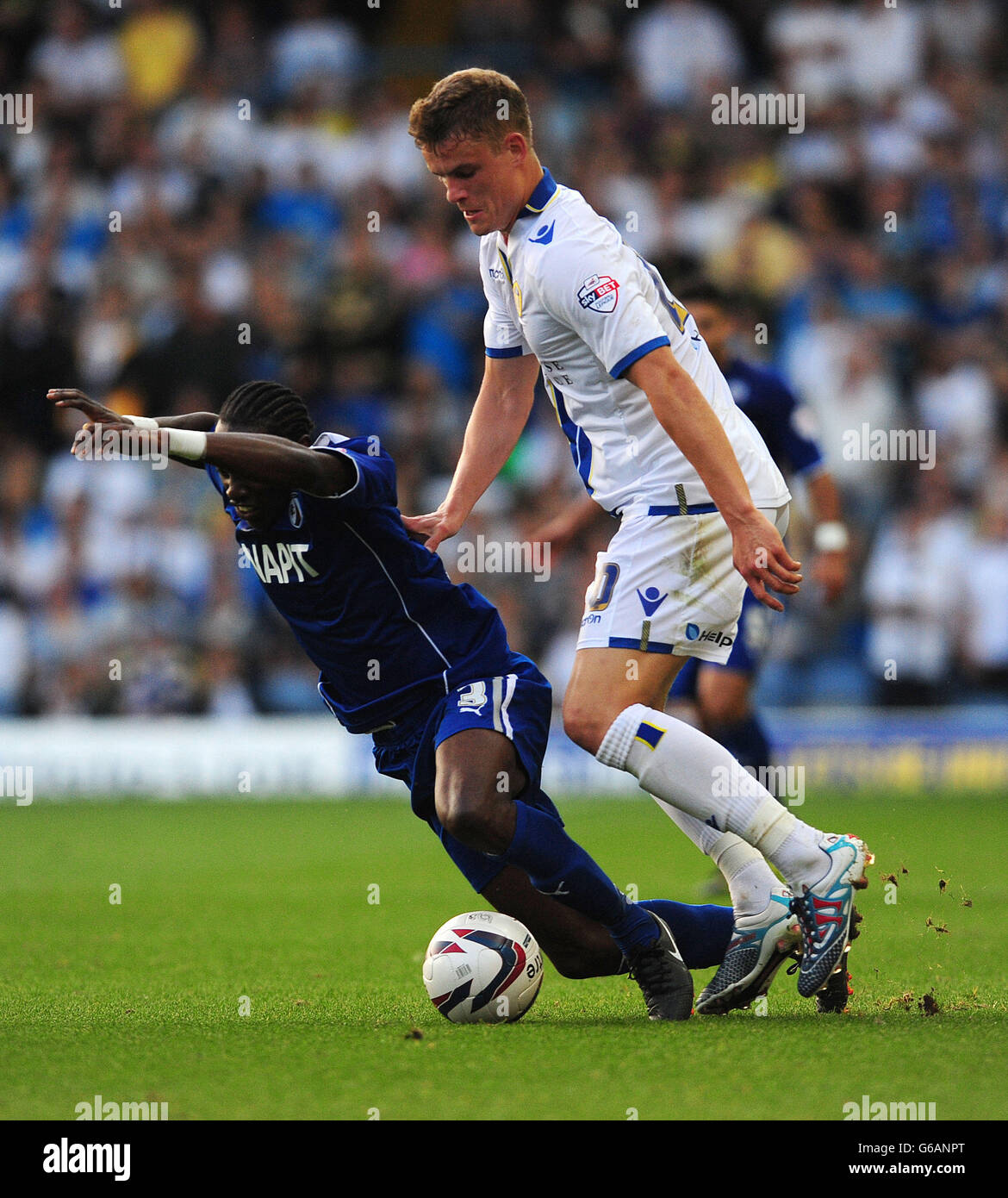 Chesterfield's Nathan Smith (left) and Leeds United's Matt Smith in ...