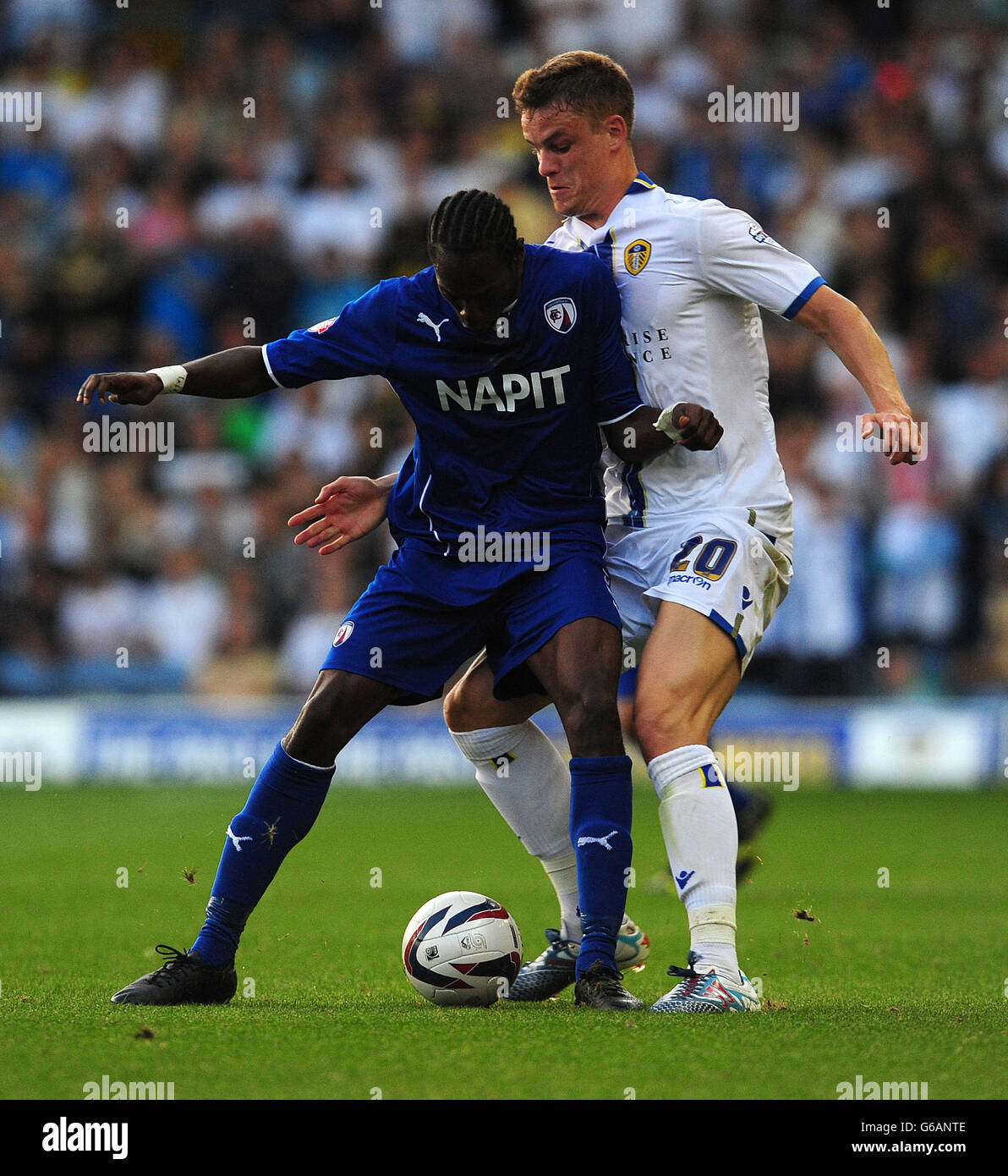 Chesterfield's Nathan Smith (left) and Leeds United's Matt Smith in ...