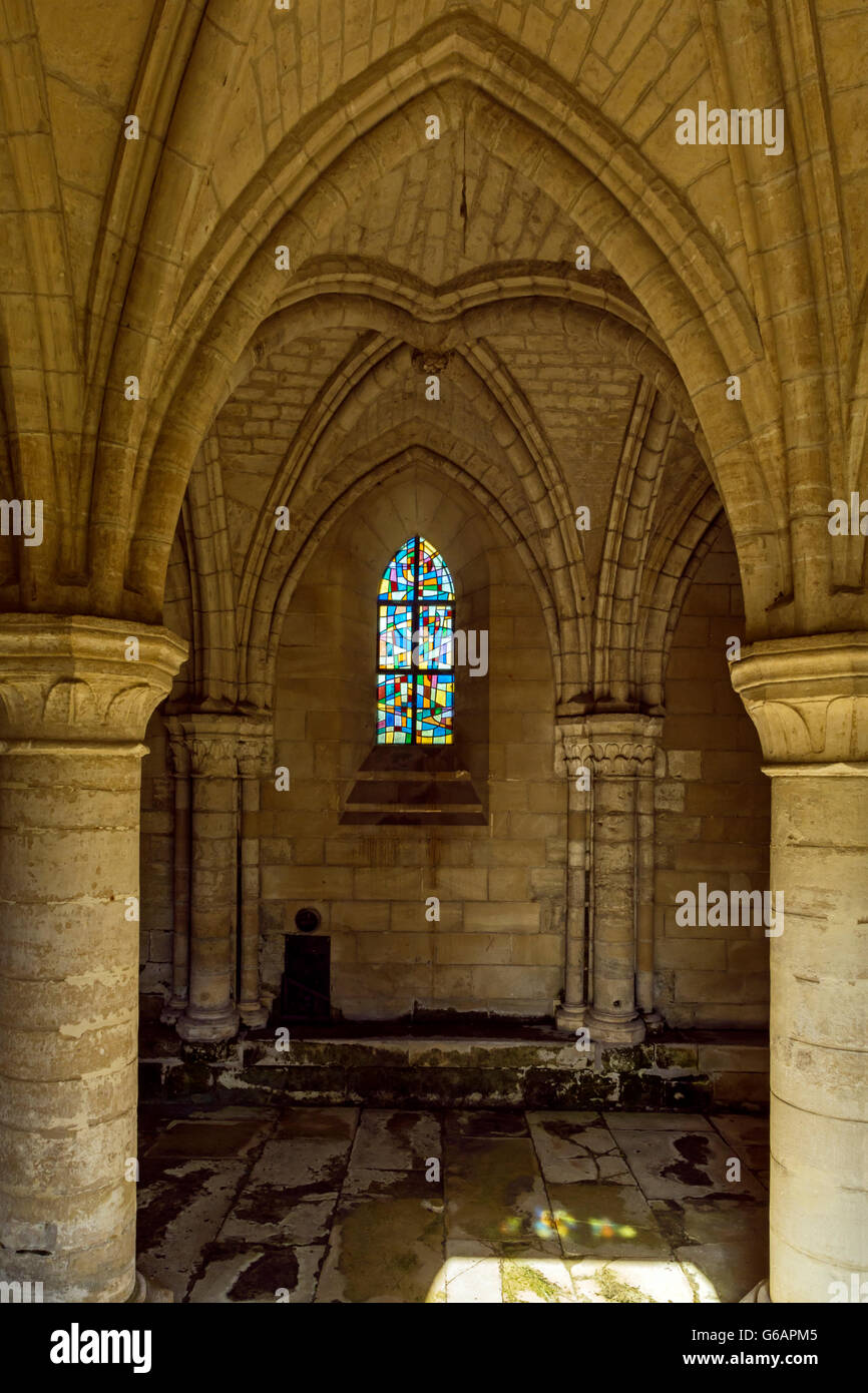 the chapter house, Saint Jean au Bois, forest of Compiegne, Oise ...