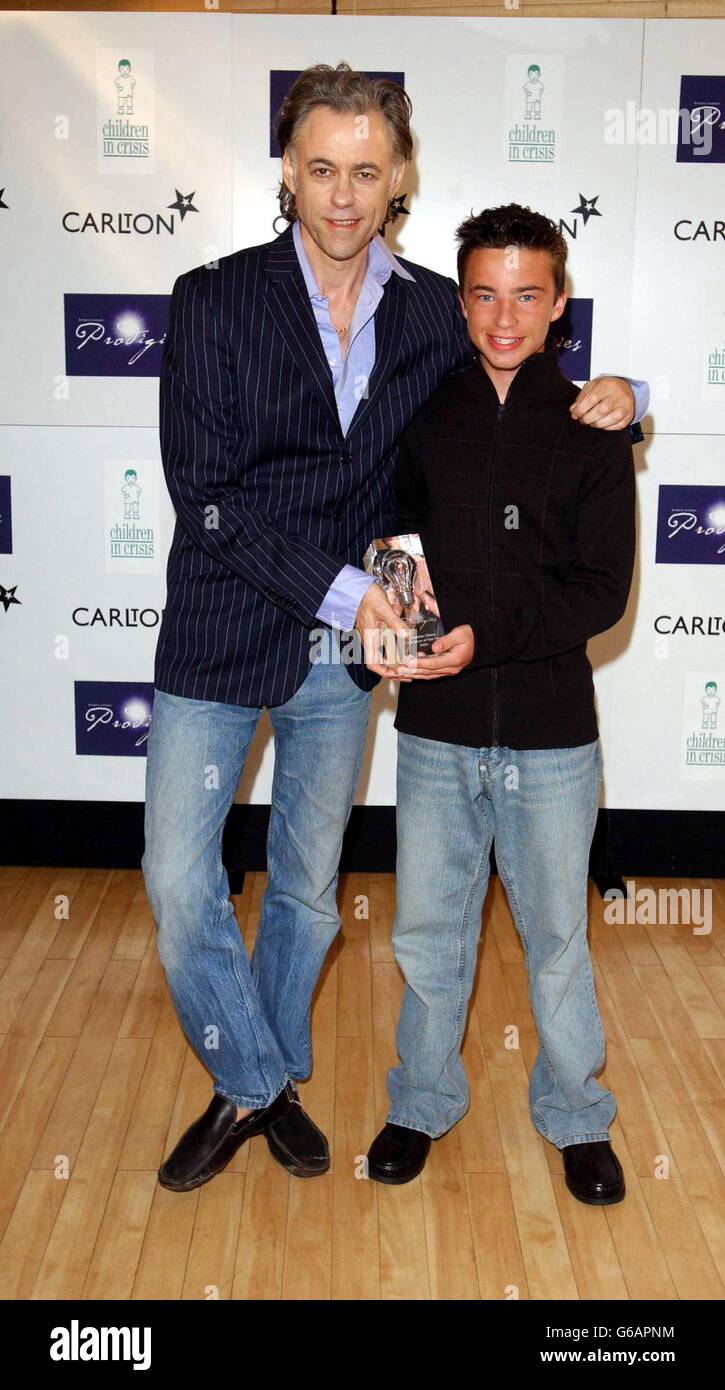 Sir bob geldof presents the inspiration award to seb clover hi-res ...