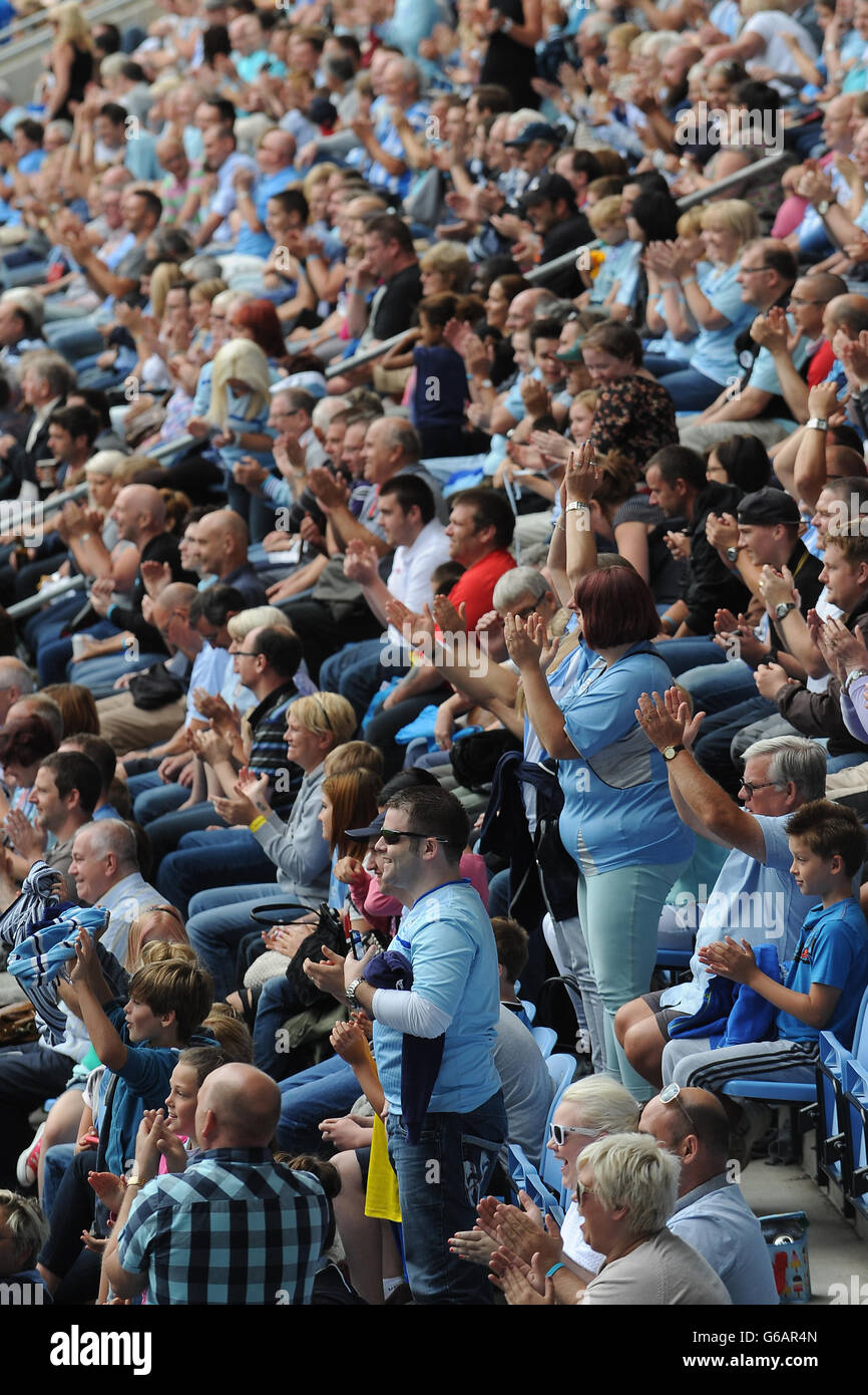 Coventry city fans in stands charity match ricoh arena hi-res stock ...