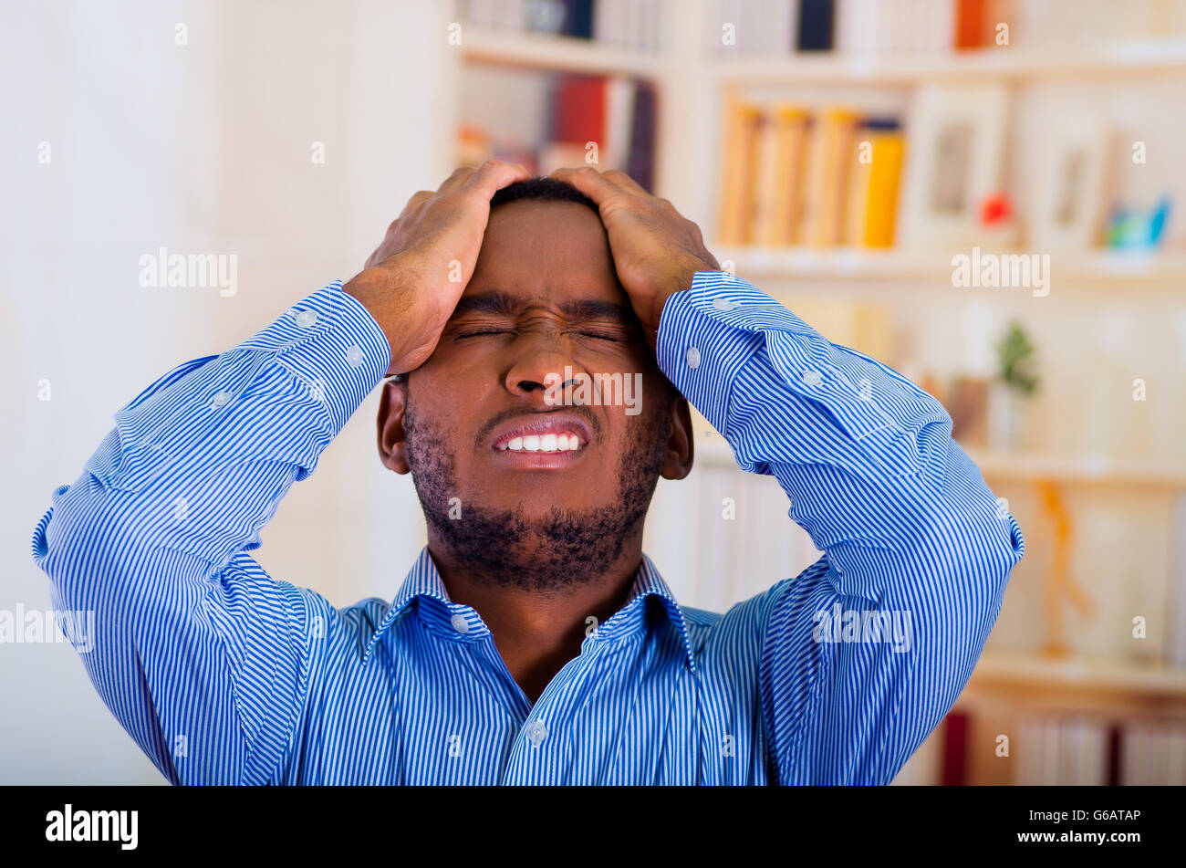 Man with both hands on his head remember that he forgot something Stock ...