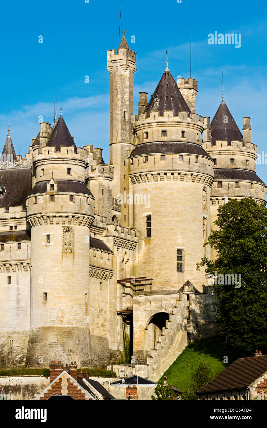 The medieval castle at Pierrefonds, forest of Compiegne, Oise,Picardy ...