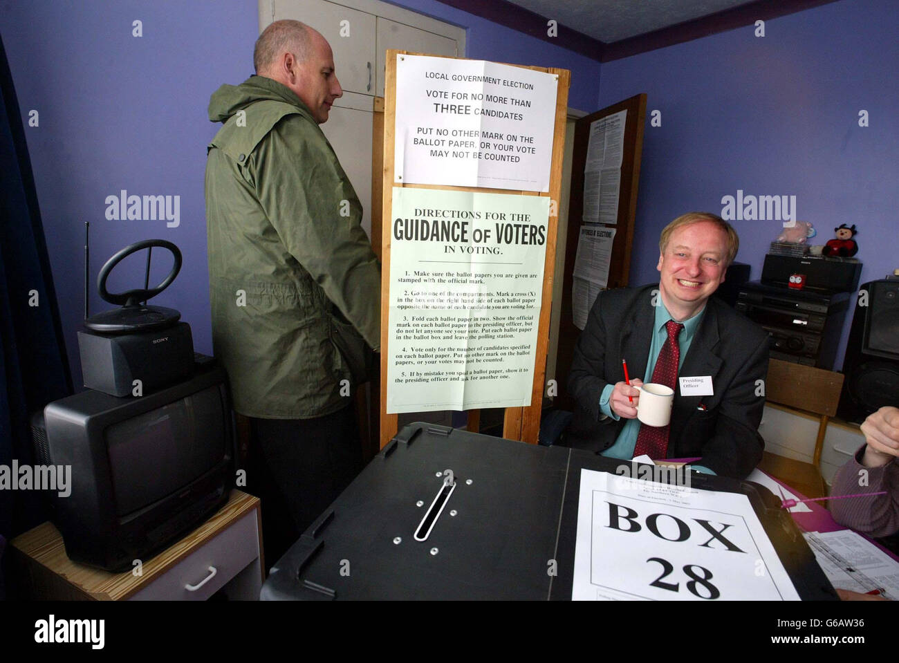 Polling station in bedroom Stock Photo - Alamy