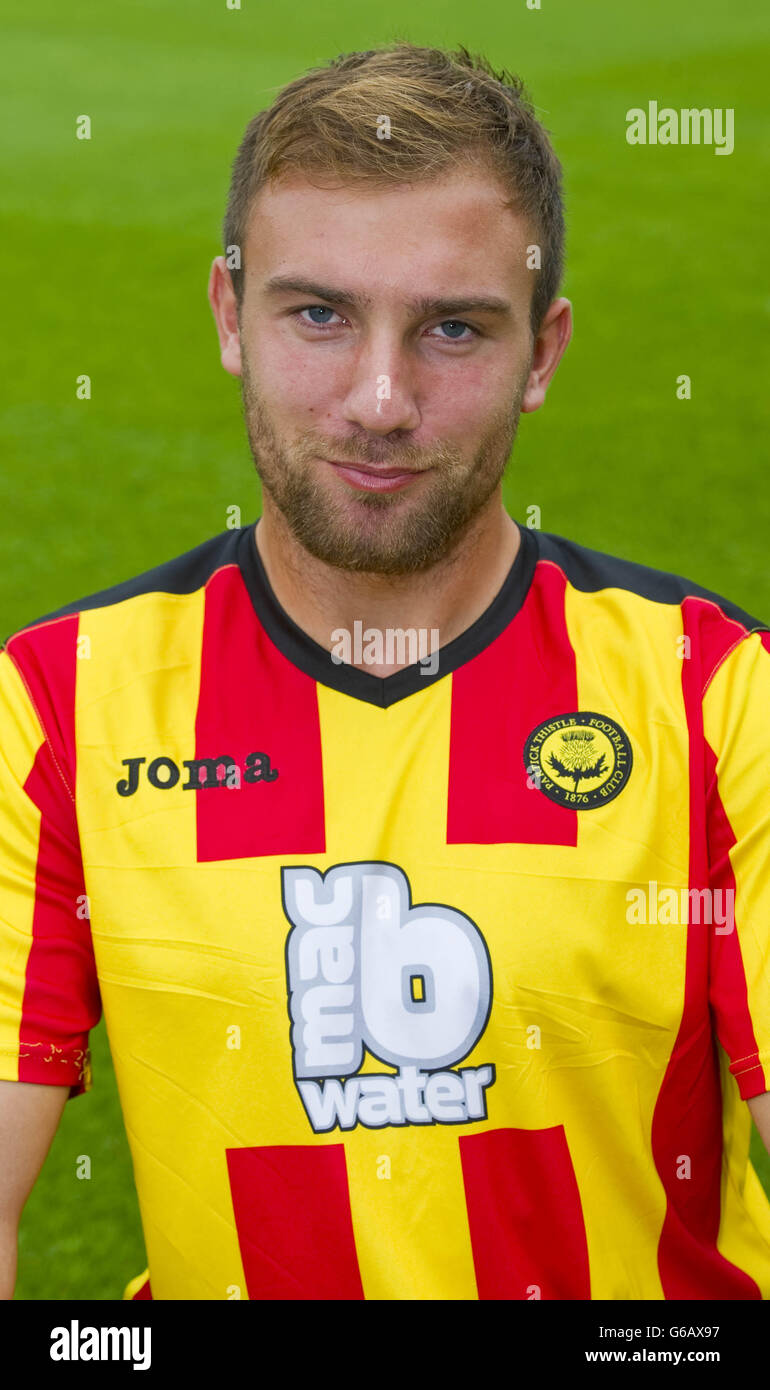 Partick thistles conrad balatoni during the photocall at firhill ...