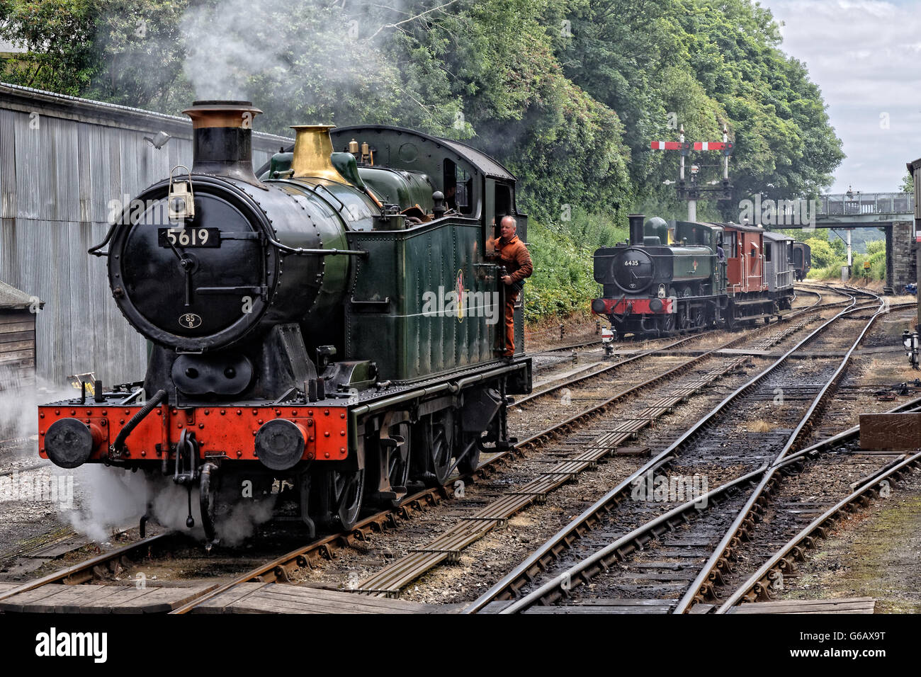 British Steam Locomotive 5619 0-6-2T at Bodmin and Wenford Railway ...