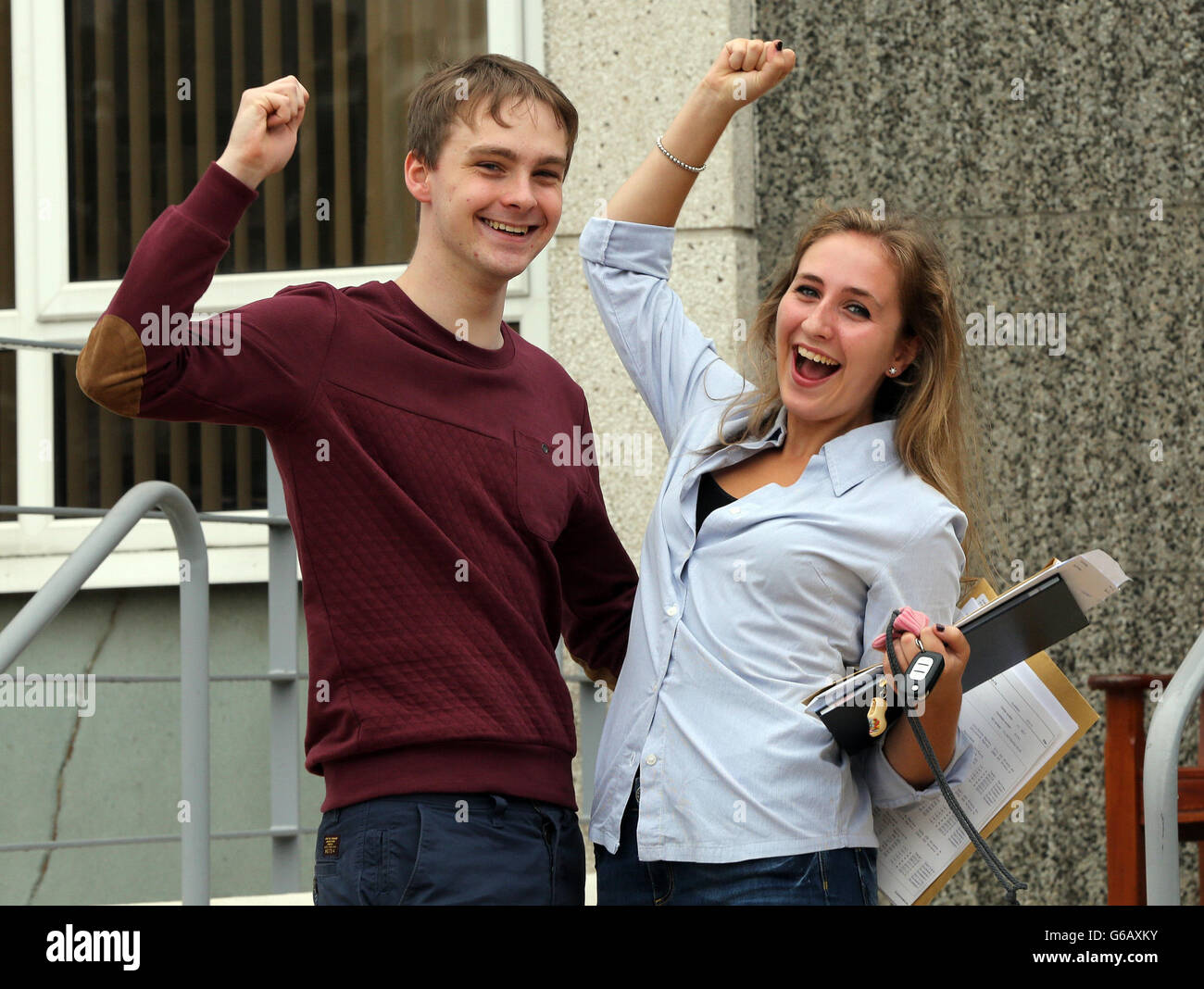 Celebrate levels results outside ballymena academy in county antrim hi ...