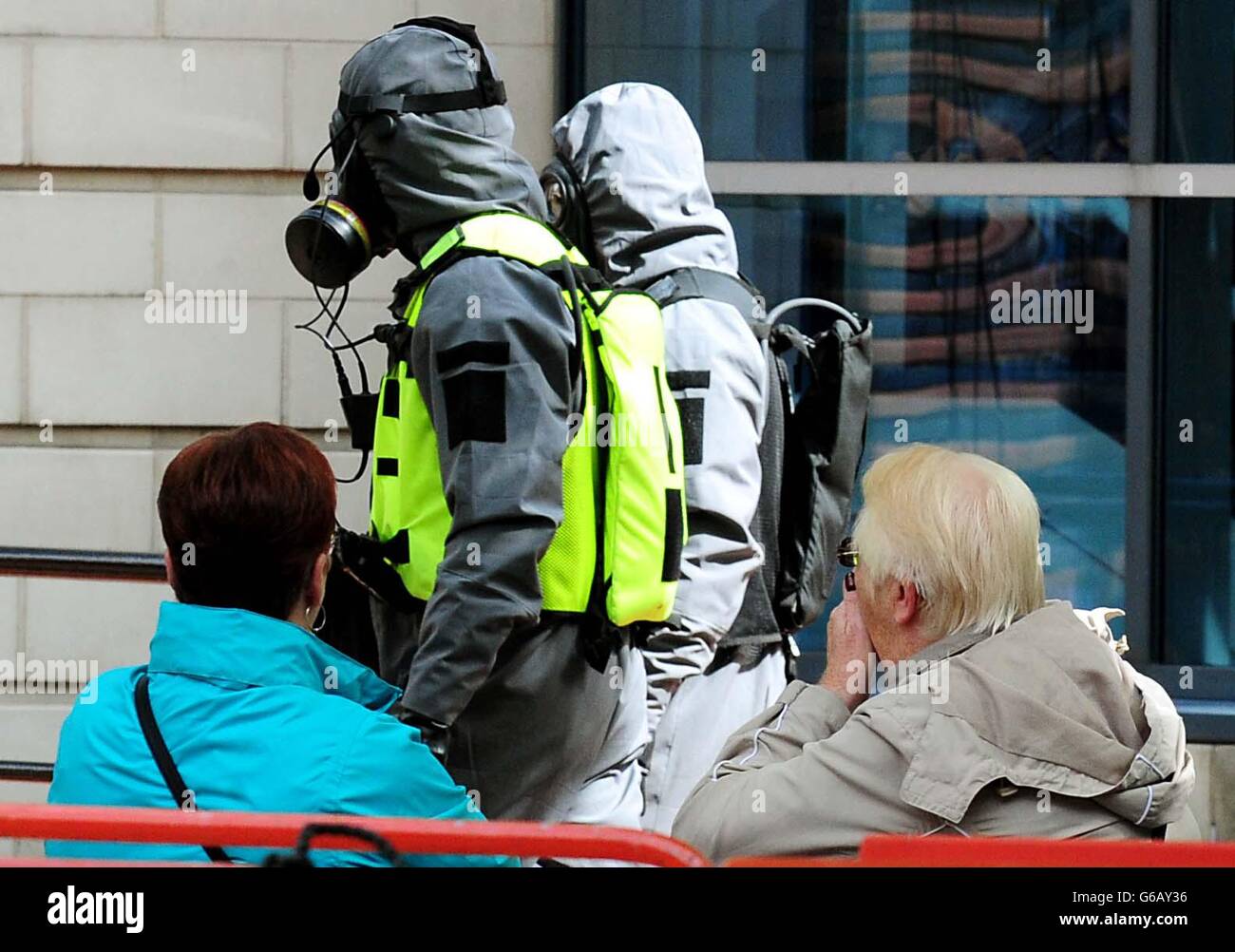 Terror attack simulation in city Stock Photo - Alamy