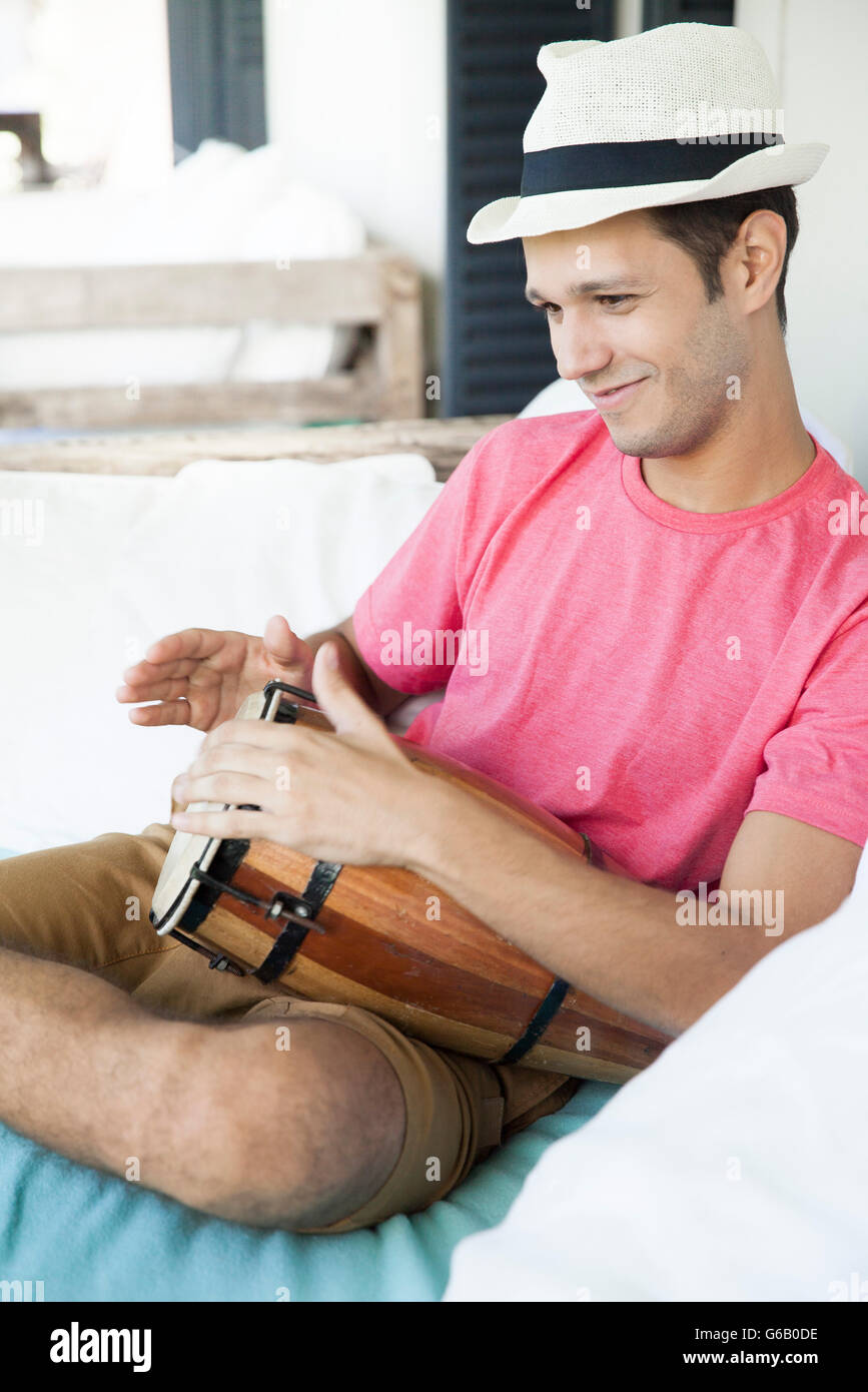 Man playing conga Stock Photo - Alamy