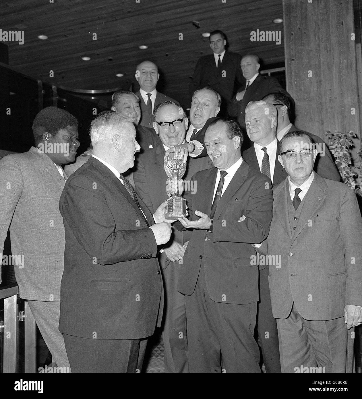 Sir Stanley Rous Receives the World Cup Stock Photo - Alamy