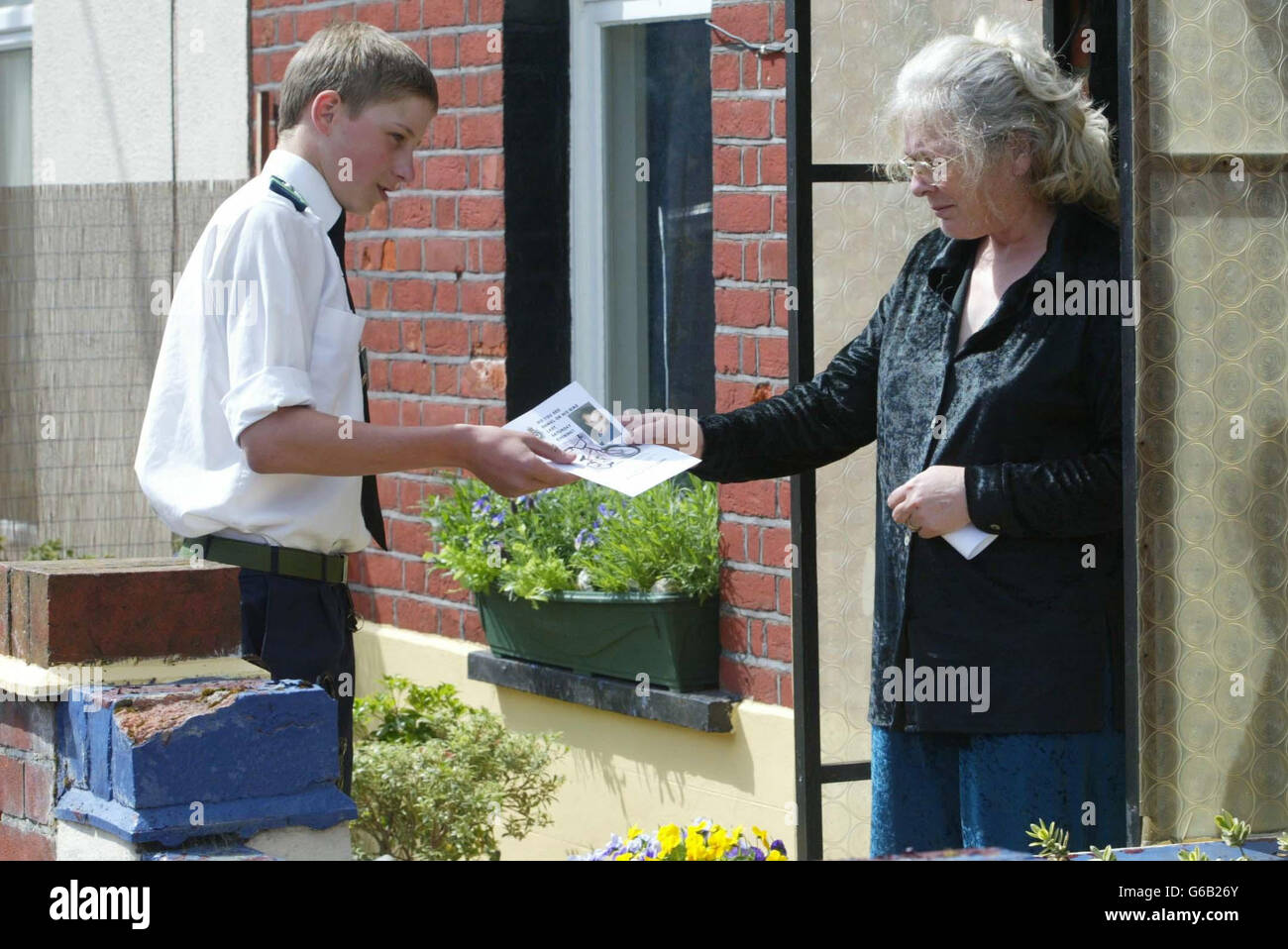 Daniel Entwistle leaflets Stock Photo - Alamy