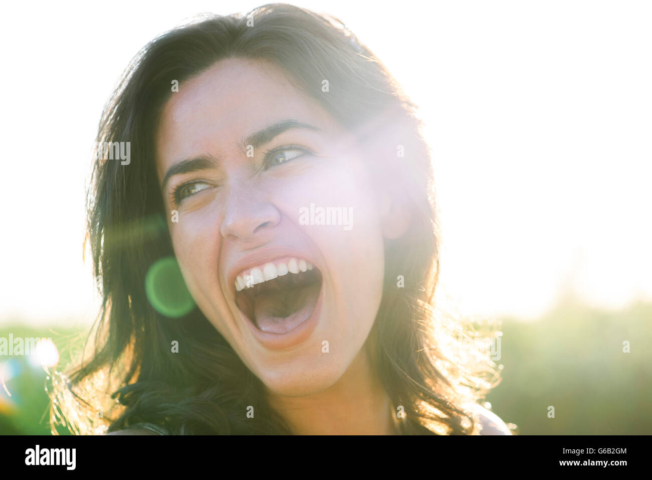 Headshot head shot portrait laugh laughs laughing hi-res stock ...