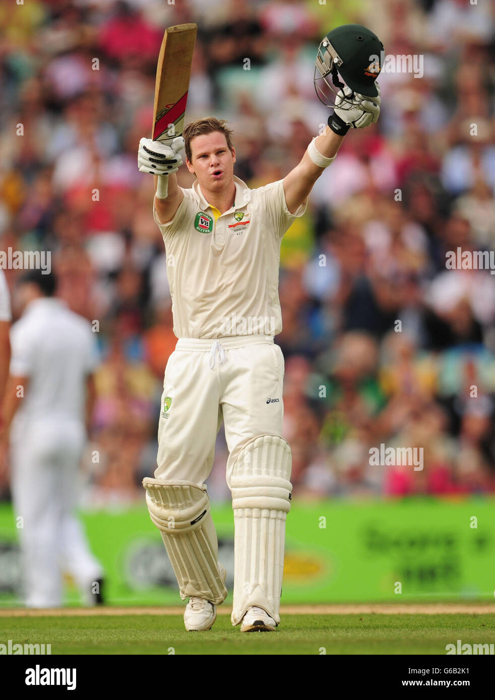 Australia's Steve Smith celebrates his century during day two of the ...