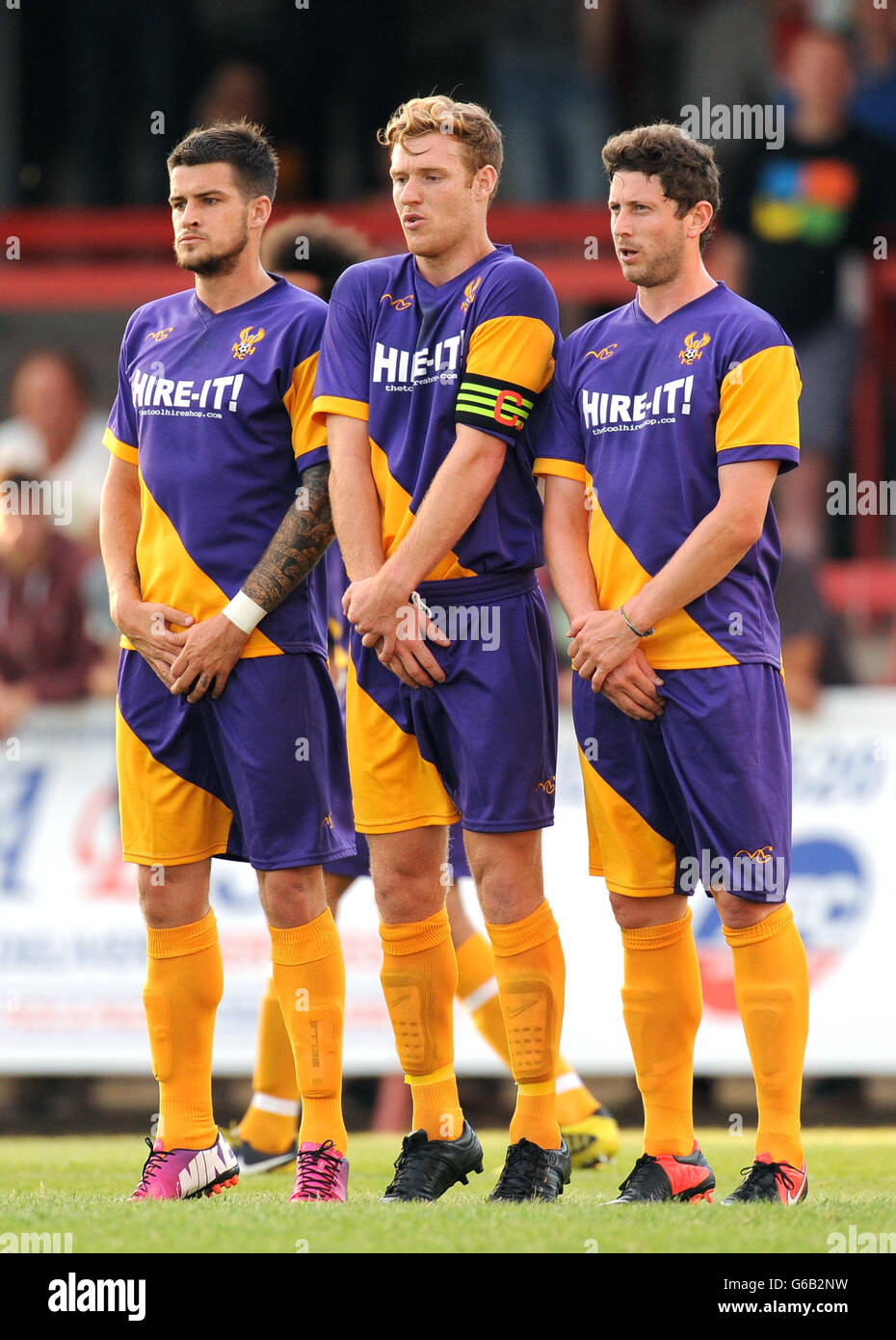 (left to right) Kidderminster Harriers' James Dance, Kyle Storer and ...