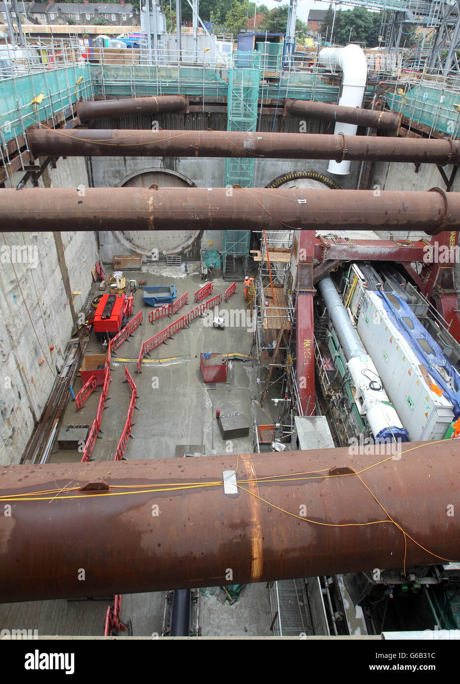 Work continues on the Crossrail site near Pudding Mill Lane Station in ...