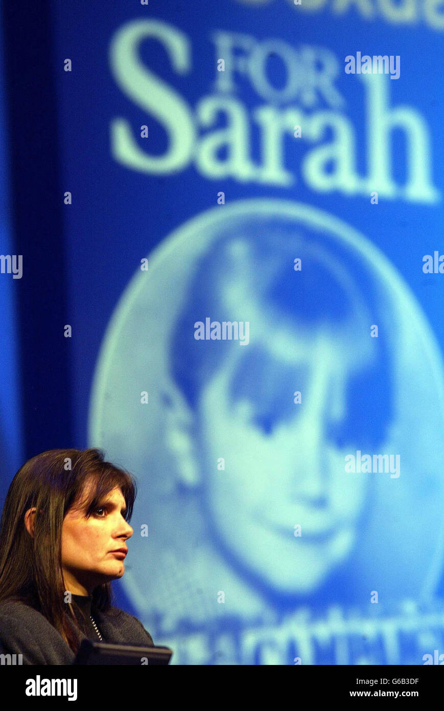 Sara Payne, mother of murdered school girl Sarah Payne, speaks at the ...