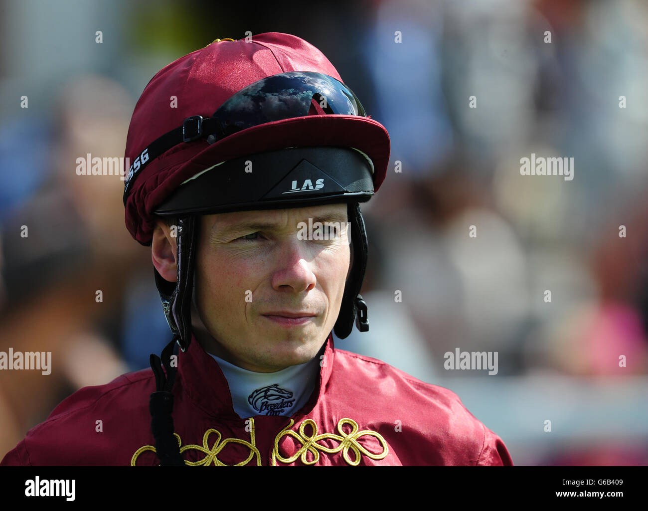 Jockey Jamie Spencer in the parade ring during day two of the 2013 ...
