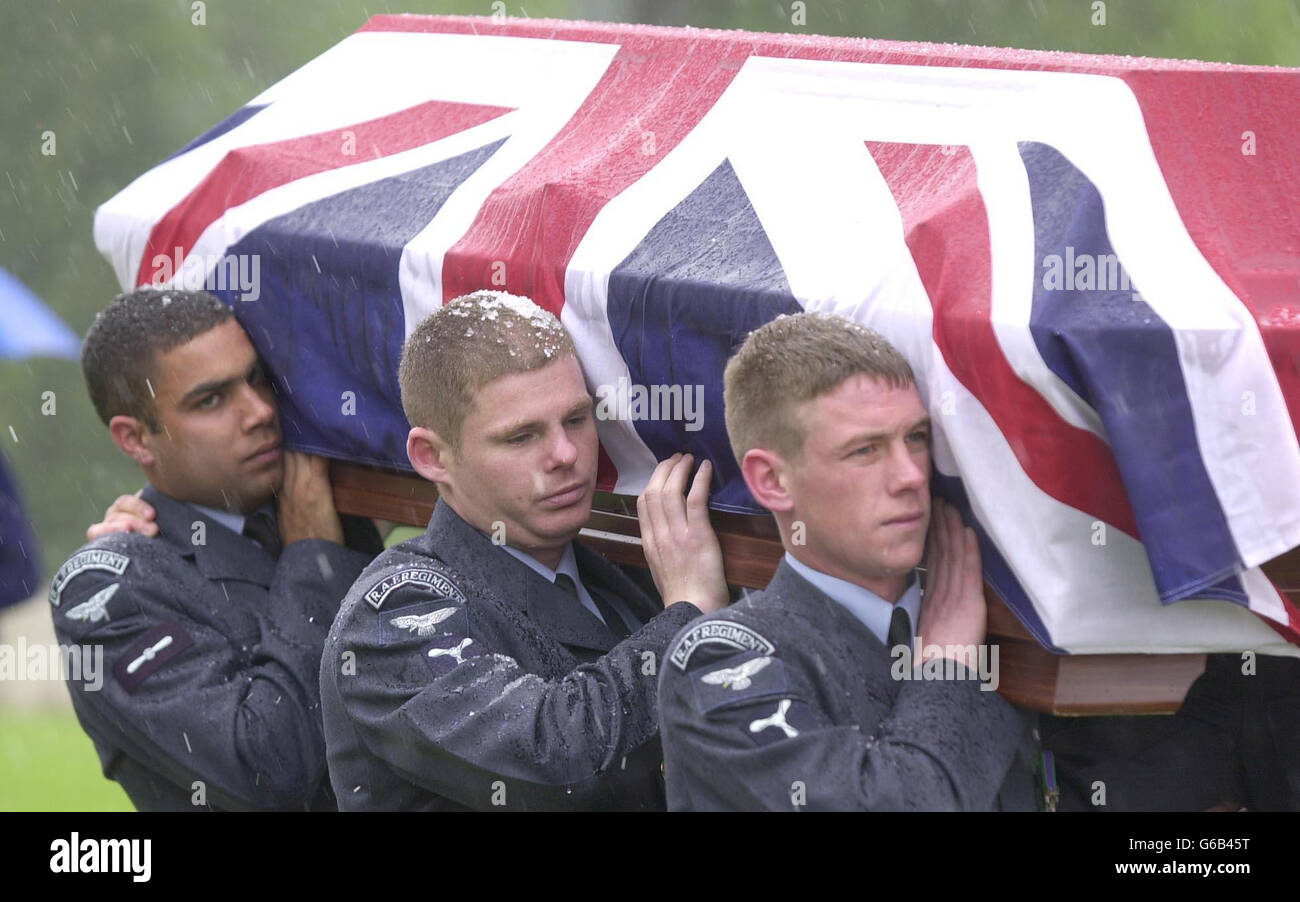 The coffin of Wing Commander Adrian Warburton, the most decorated ...