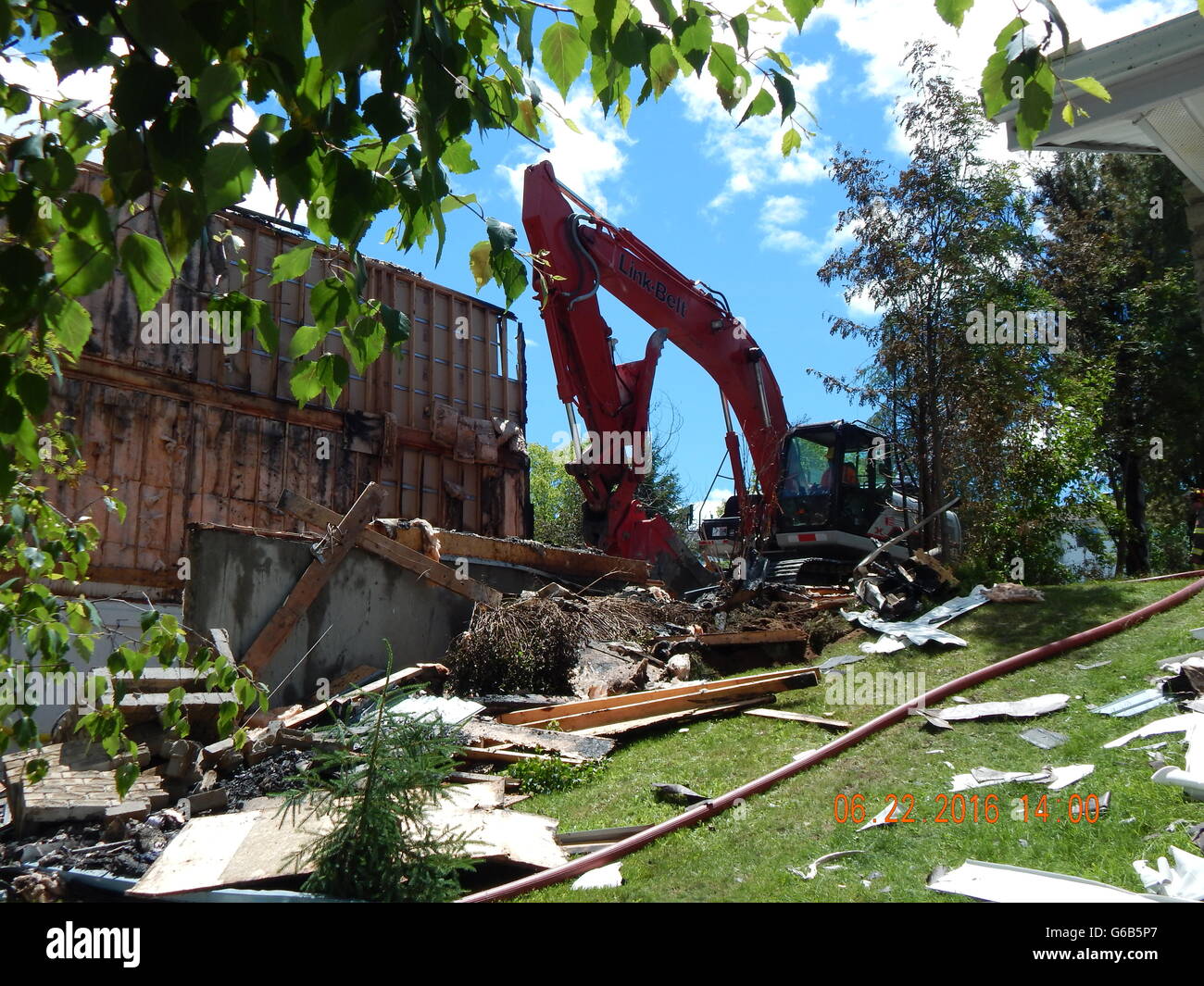 House fire in Elliot Lake On. Canada caused by a forgotten candle left ...