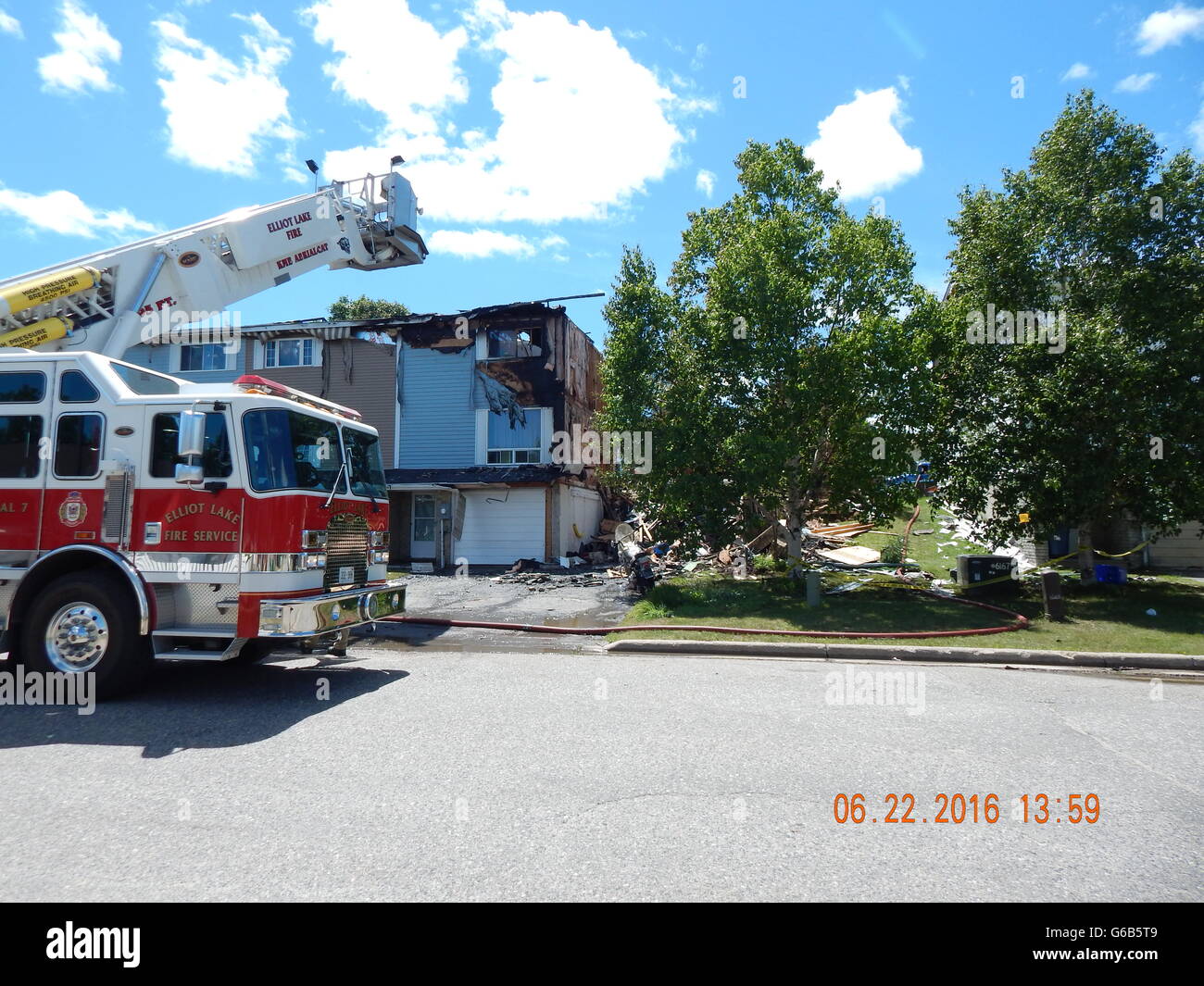 House fire in Elliot Lake On. Canada caused by a forgotten candle left ...