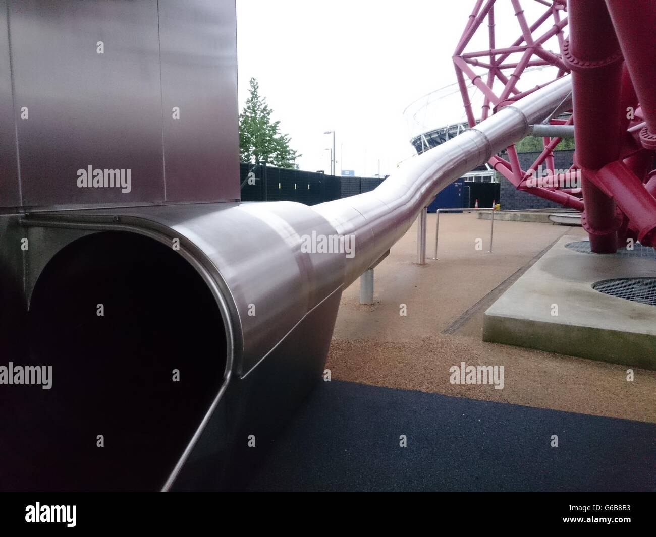 London, UK. 23rd June, 2016. The world's longest tunnel slide opened in ...