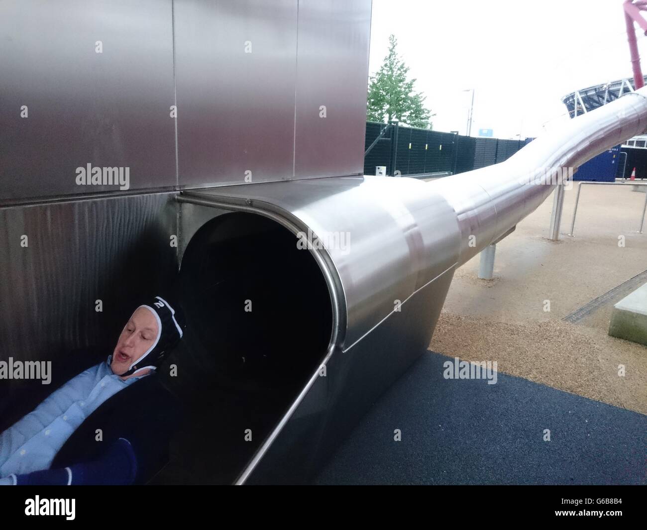 London, UK. 23rd June, 2016. The world's longest tunnel slide opened in ...
