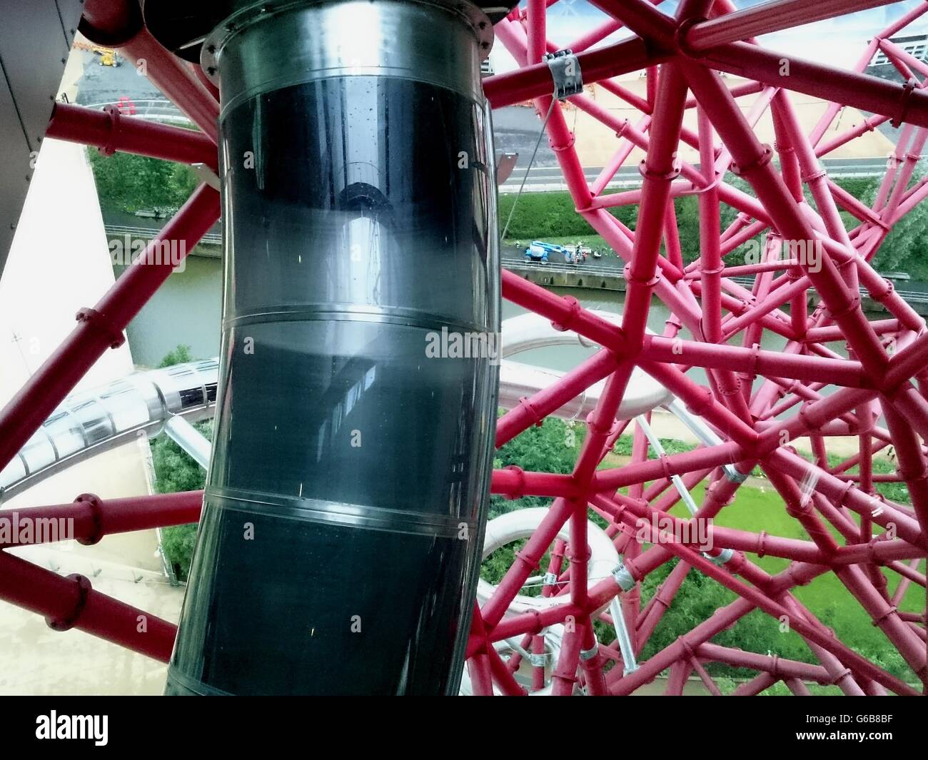 London, UK. 23rd June, 2016. The world's longest tunnel slide opened in ...