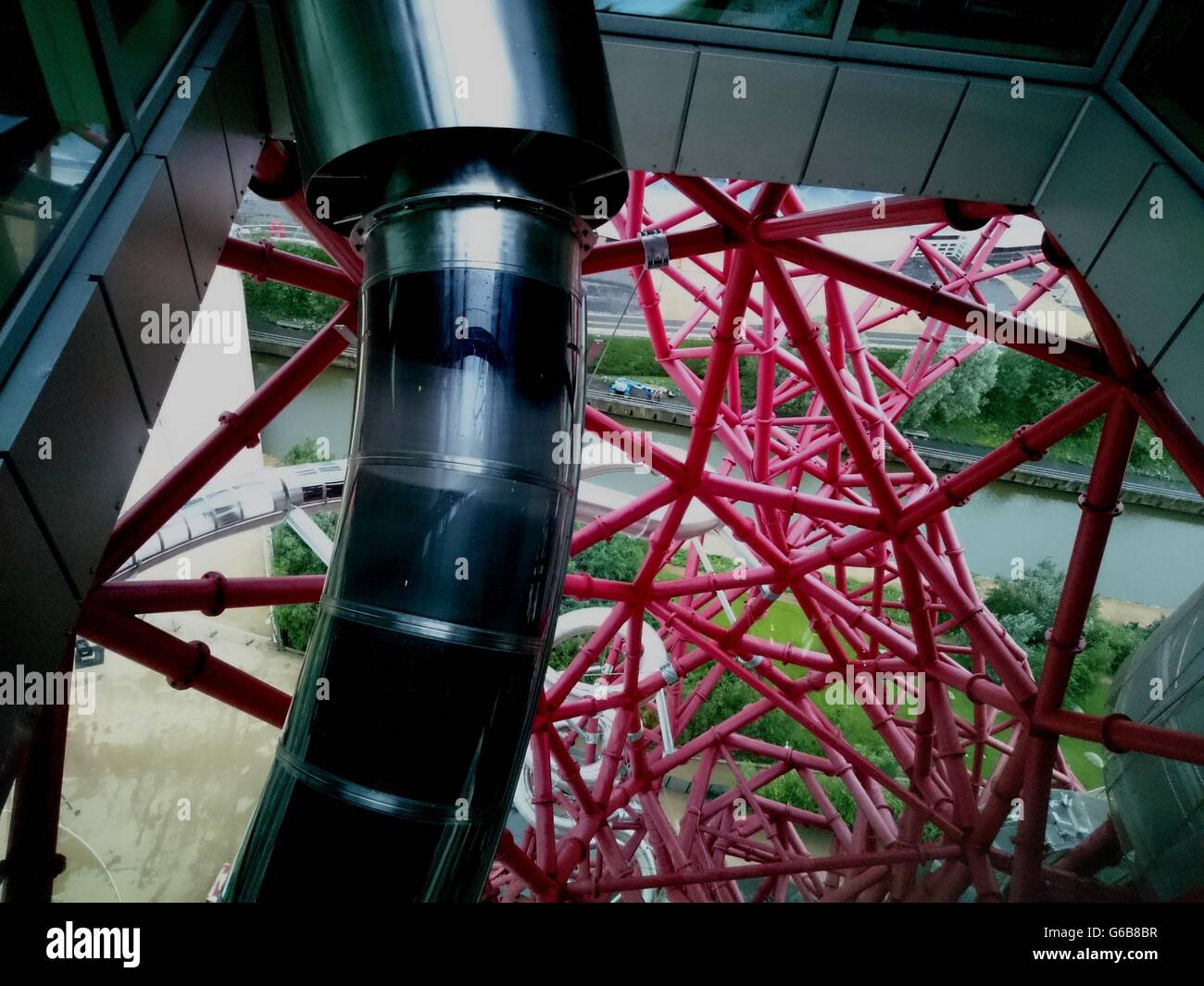 London, UK. 23rd June, 2016. The world's longest tunnel slide opened in ...